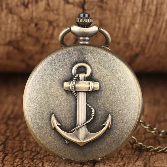Accessories | Anchor Design Vintage Bronze Pocket Watch With Chain ...
